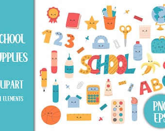 School PNG Clipart | Cute Supplies Clip Art Bundle | Educational ...