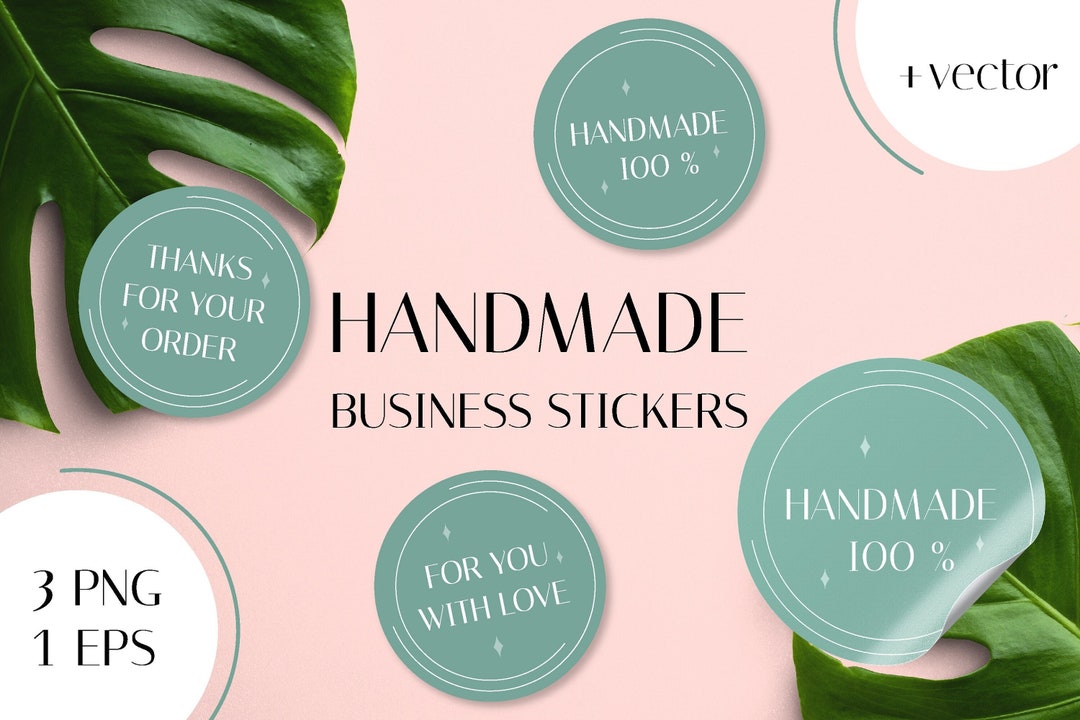 Handmade Business Stickers Pack | Home Maker PNG Printable Labels ...
