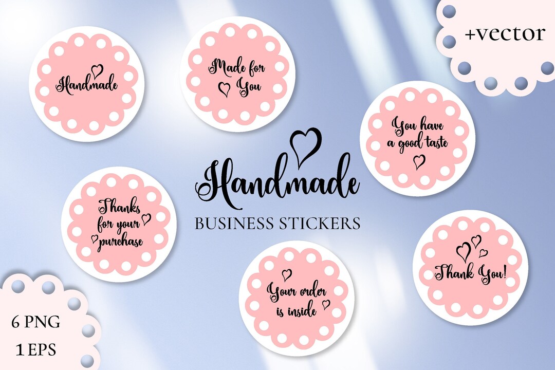 Cute Thank You Stickers Pack | PNG Handmade Labels for Home Business ...