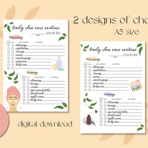 Skincare Daily Checklist Templates | JPG, PDF & Vector EPS Skin Care ...