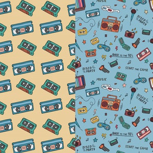 90s Digital Paper | Back to 1990s Patterns | JPG Retro Nostalgia ...