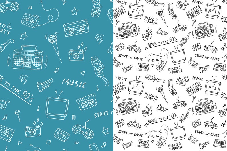 90s Digital Paper | Back to 1990s Patterns | JPG Retro Nostalgia ...