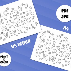 Fun ABC Coloring Page for Kids Printable PDF A4 US Letter Preschool ...