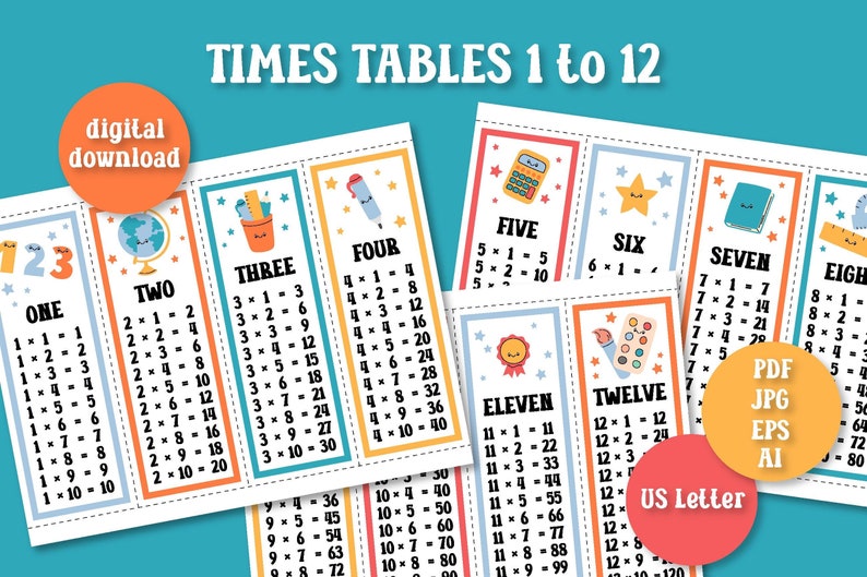Times Tables Printable | Multiplication Chart PDF | Math for Kids ...
