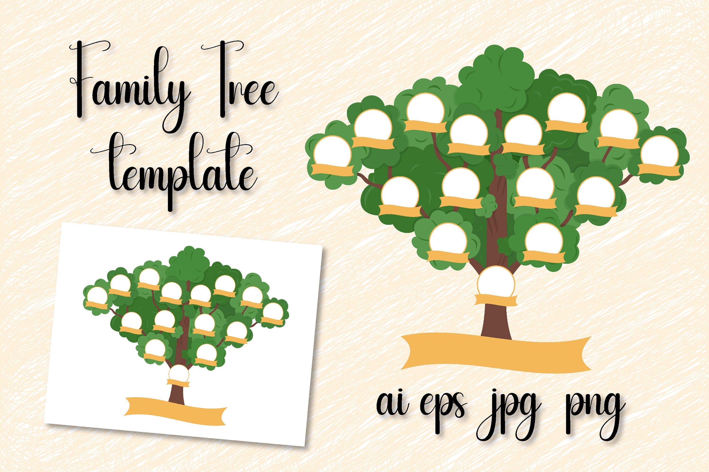 Family Tree Template Printable Genealogical Tree Editable Worksheet for ...