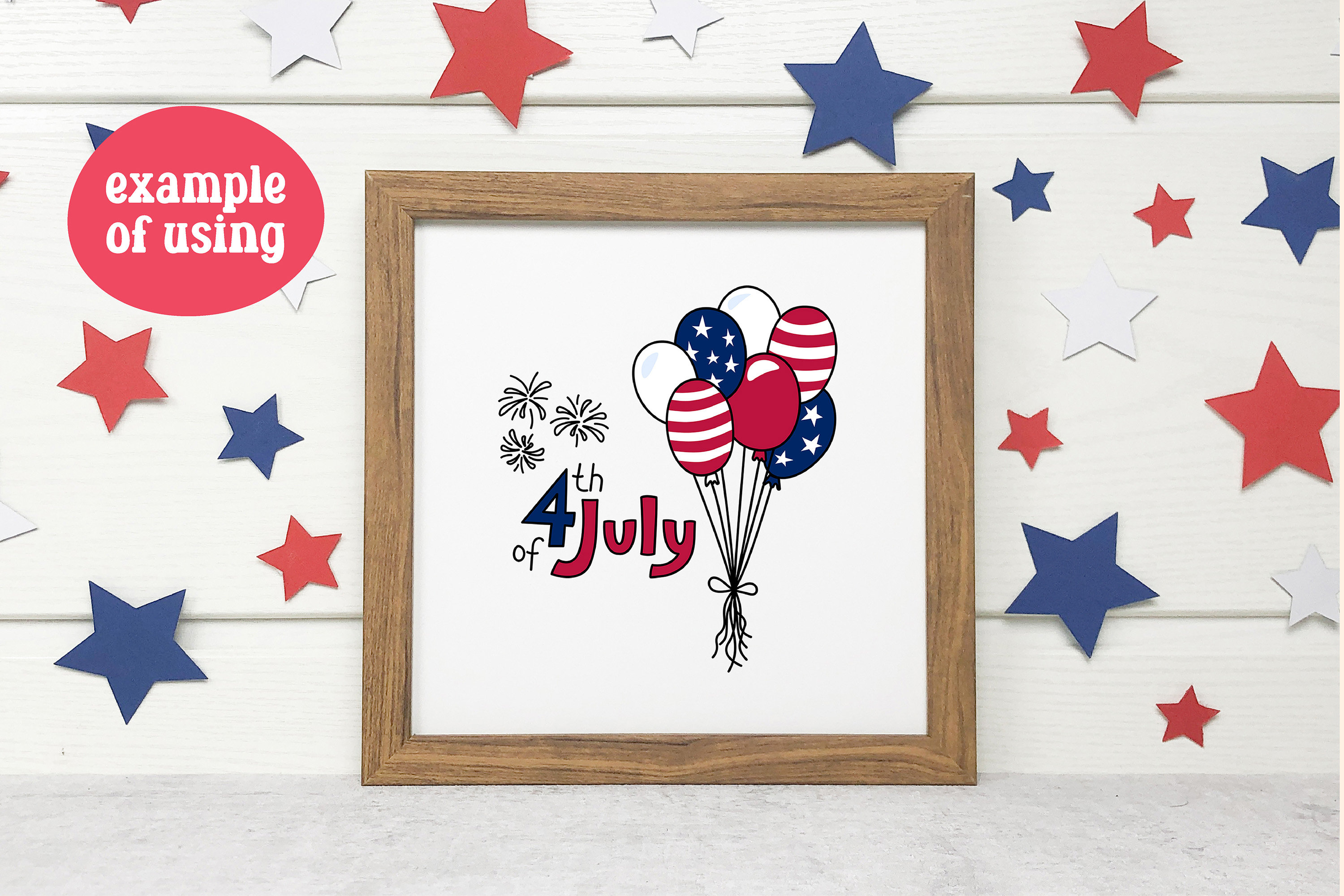 USA Clipart | Independence Day PNG Doodle Elements | July 4 Cards ...