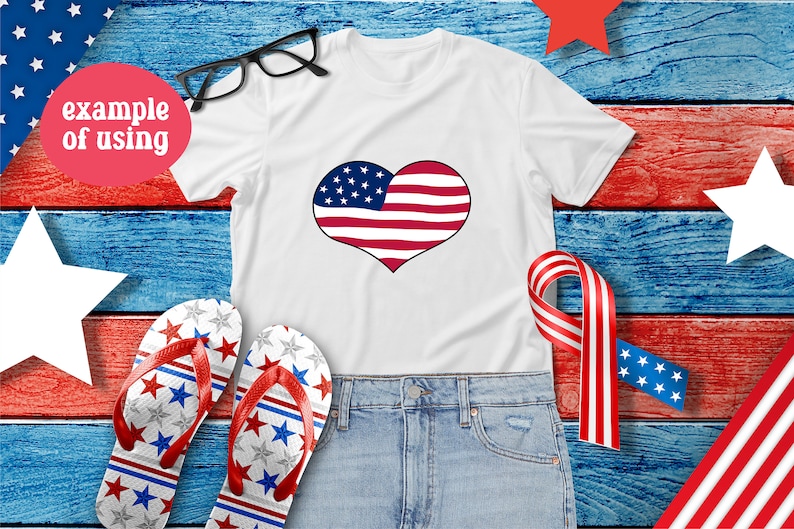 USA Clipart Independence Day PNG Doodle Elements July 4 Cards American ...