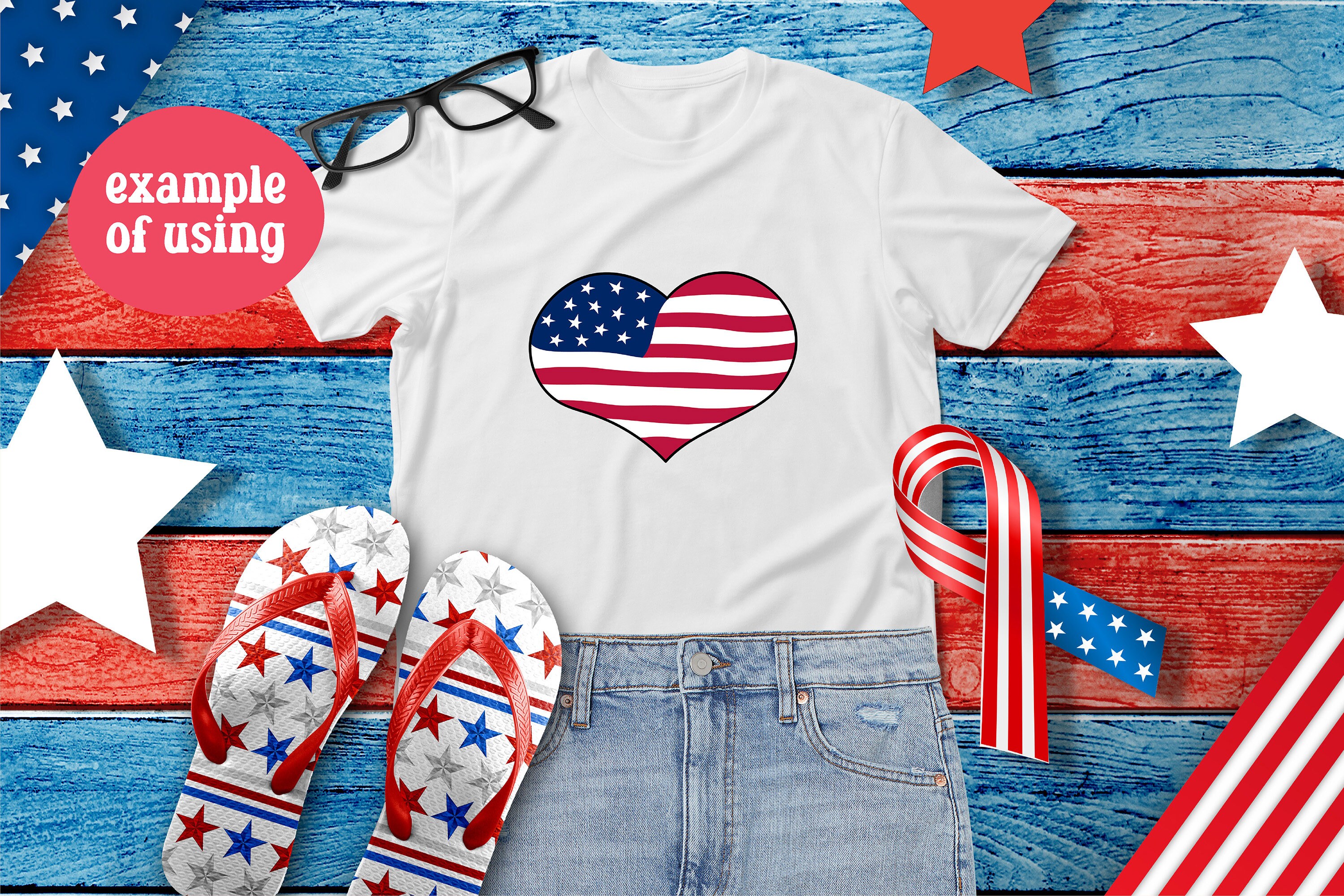 USA Clipart Independence Day PNG Doodle Elements July 4 Cards American ...
