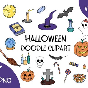 Halloween Clipart PNG | Spooky Clip Art Bundle | Jack O Lantern, Witch ...