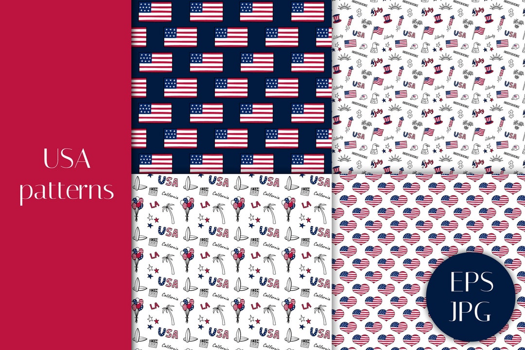 USA Patterns | United States Digital Paper | American Patriotic ...