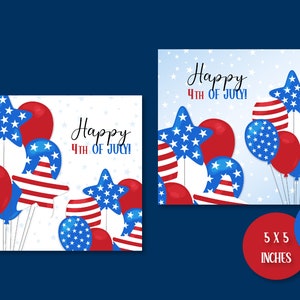 Happy 4th of July Greeting Cards | USA Independence Day | Printable ...