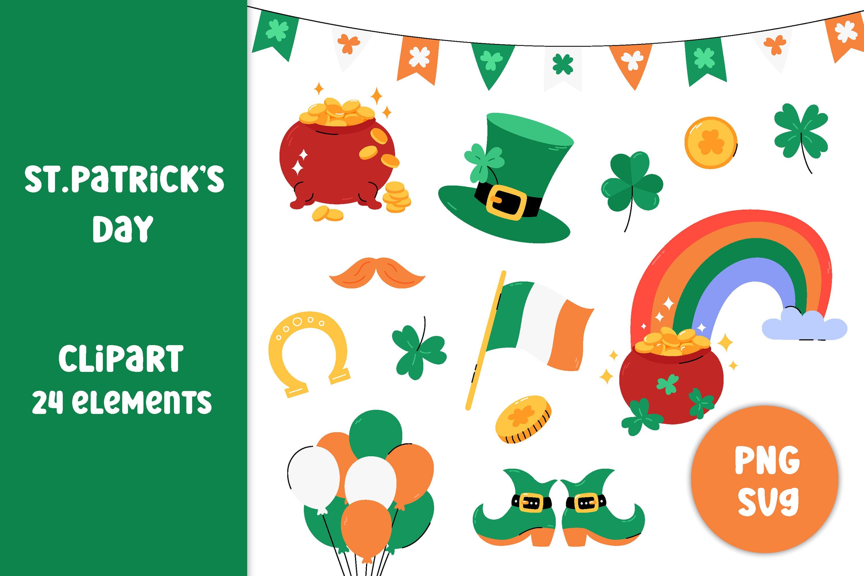 St Patricks Day Clipart PNG | Saint Patricks Clip Art Digital Download ...