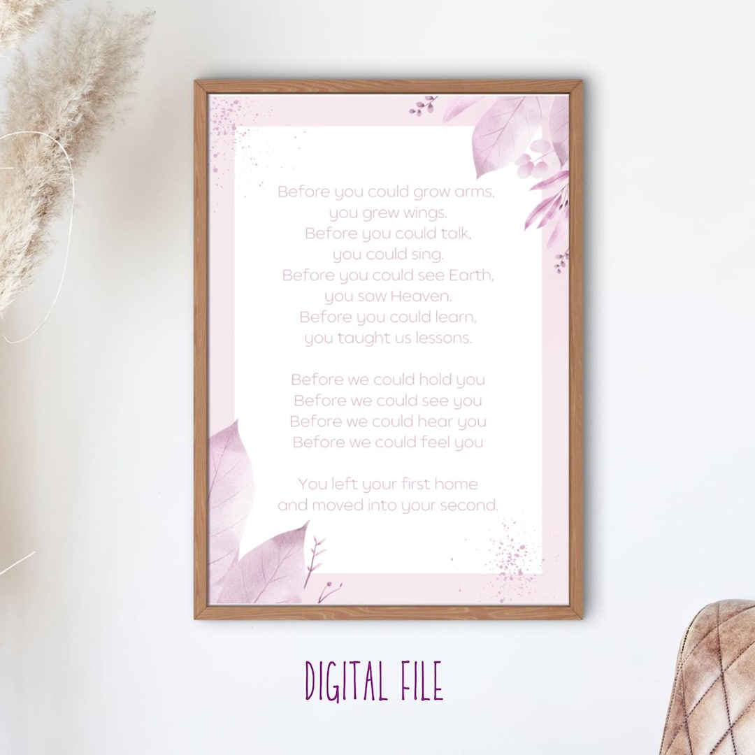 Miscarriage & Pregnancy Loss Printable Poem - Christian Memorial Wall ...