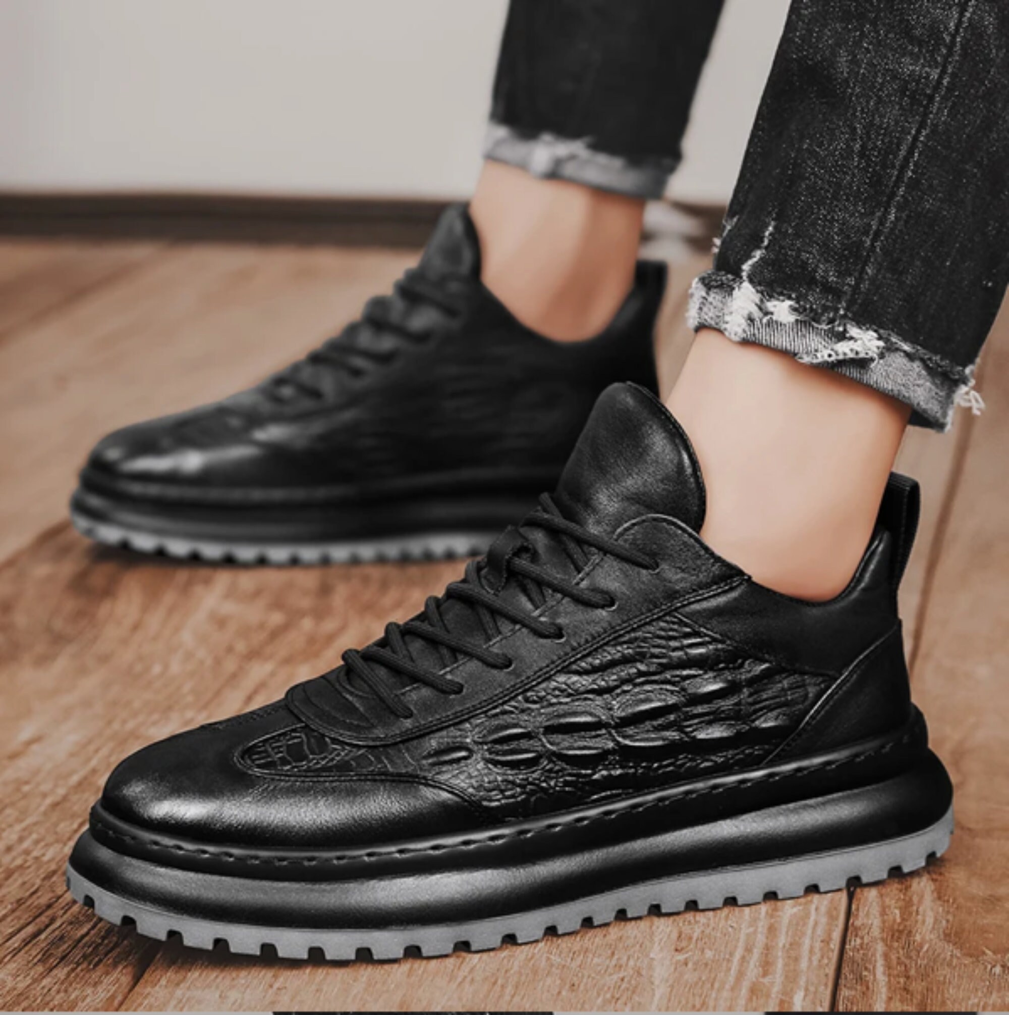 Reptile Royals 2024 Ed Crocodile Pattern Casual Shoe, Alligator Skin ...