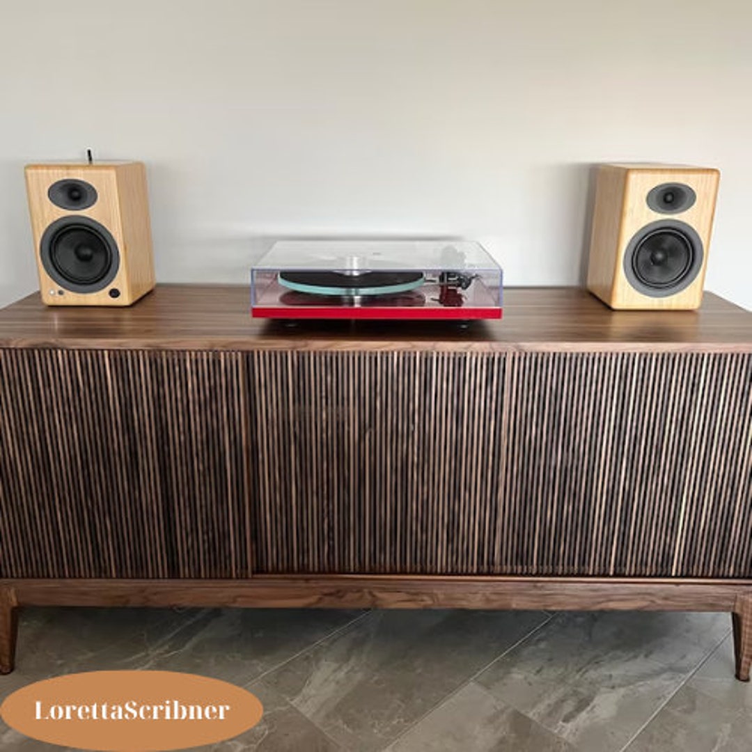 Solid Oak Wood Record Player Stand With Storage for Vinyl Records Special Offer - Etsy