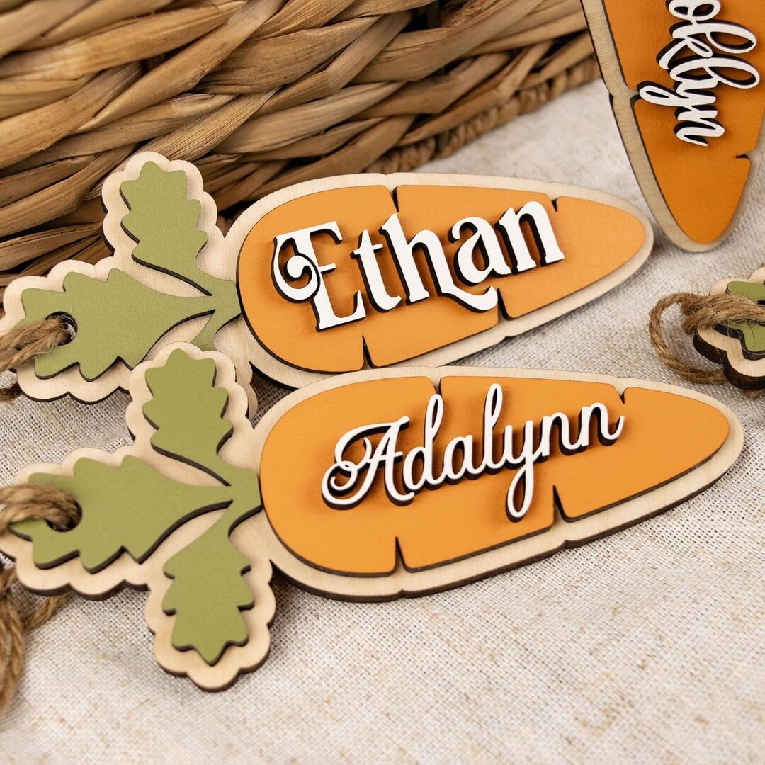 Carrot Name Tag, Personalized Easter Basket Name Tags, Easter Basket ...