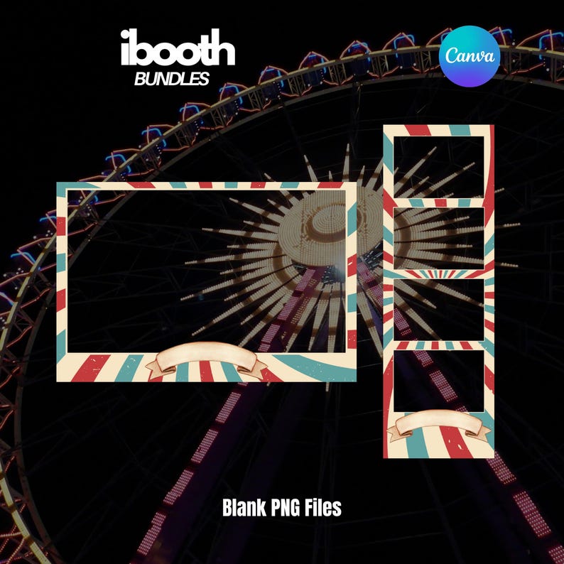 Carnival Circus Photo Booth Template: 6x2, 4x6, Canva Edit (digital ...