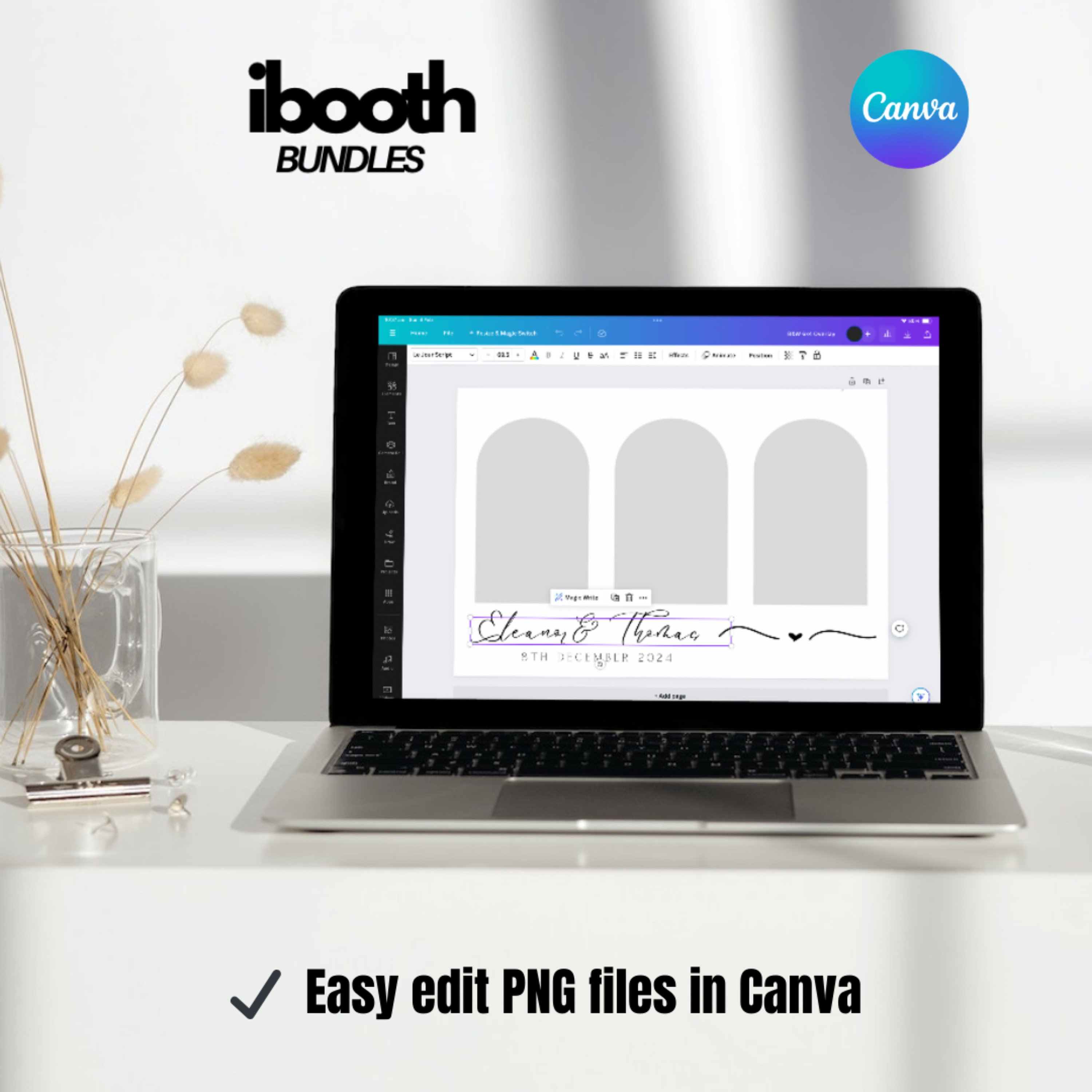 Photo Booth Template, 6x4, 6x2, 4x6, 21st Birthday Modern Black White ...