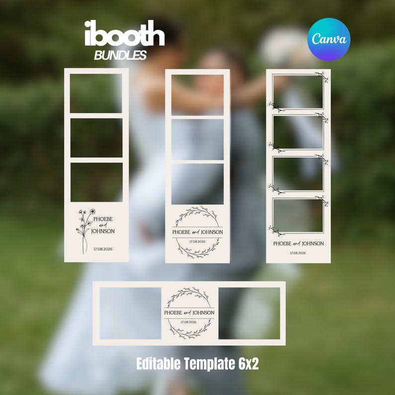 Minimalist Wedding Photo Booth Template, B&W (digital Download) - Etsy
