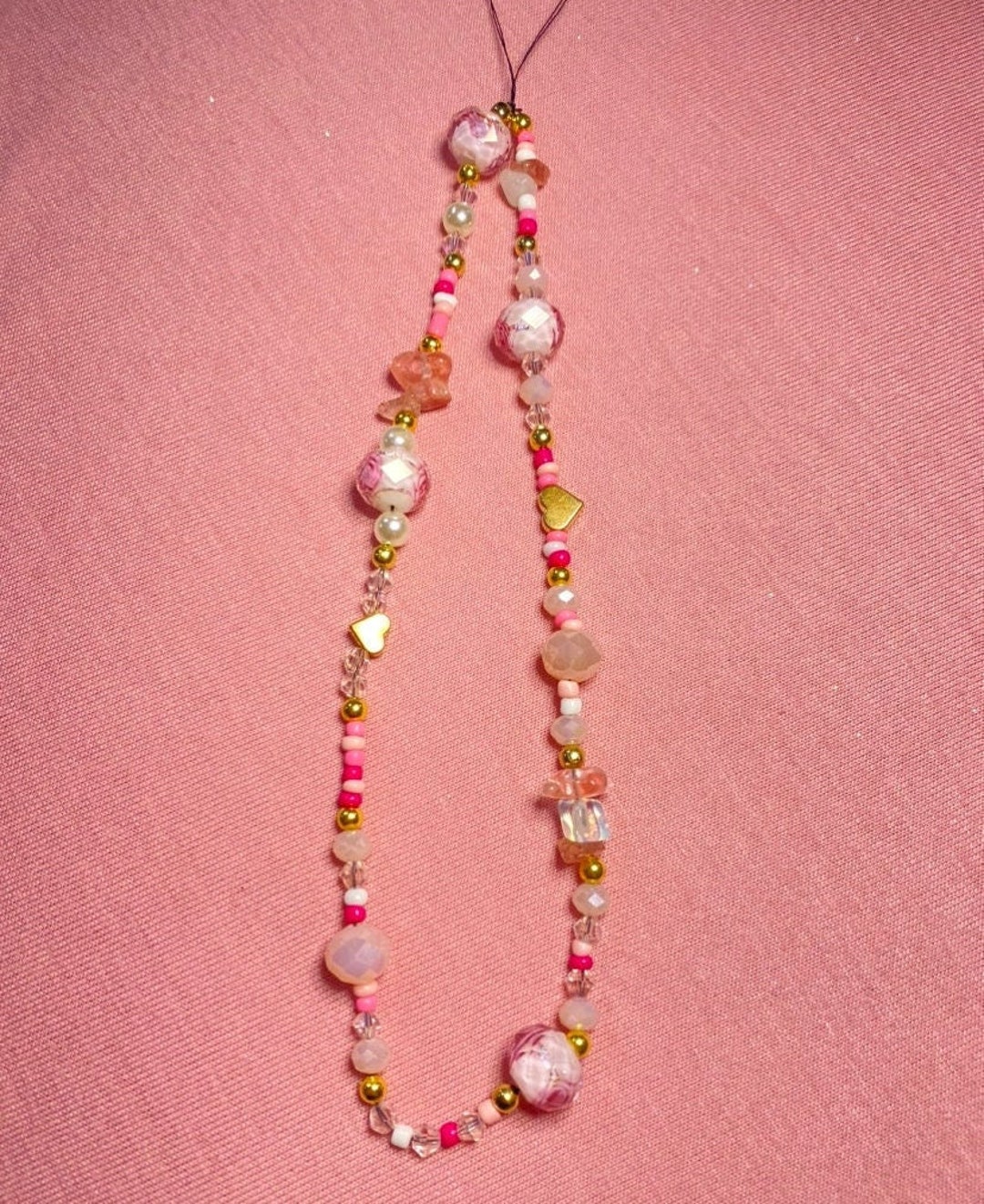 Pink Rose Beads, Coquette Phone Chains, Cute Phone Strap. - Etsy