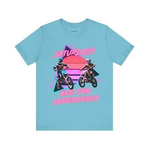 Synthwave Retro Saturdays Are for Supercross Shirt, Unisex Jersey Short ...