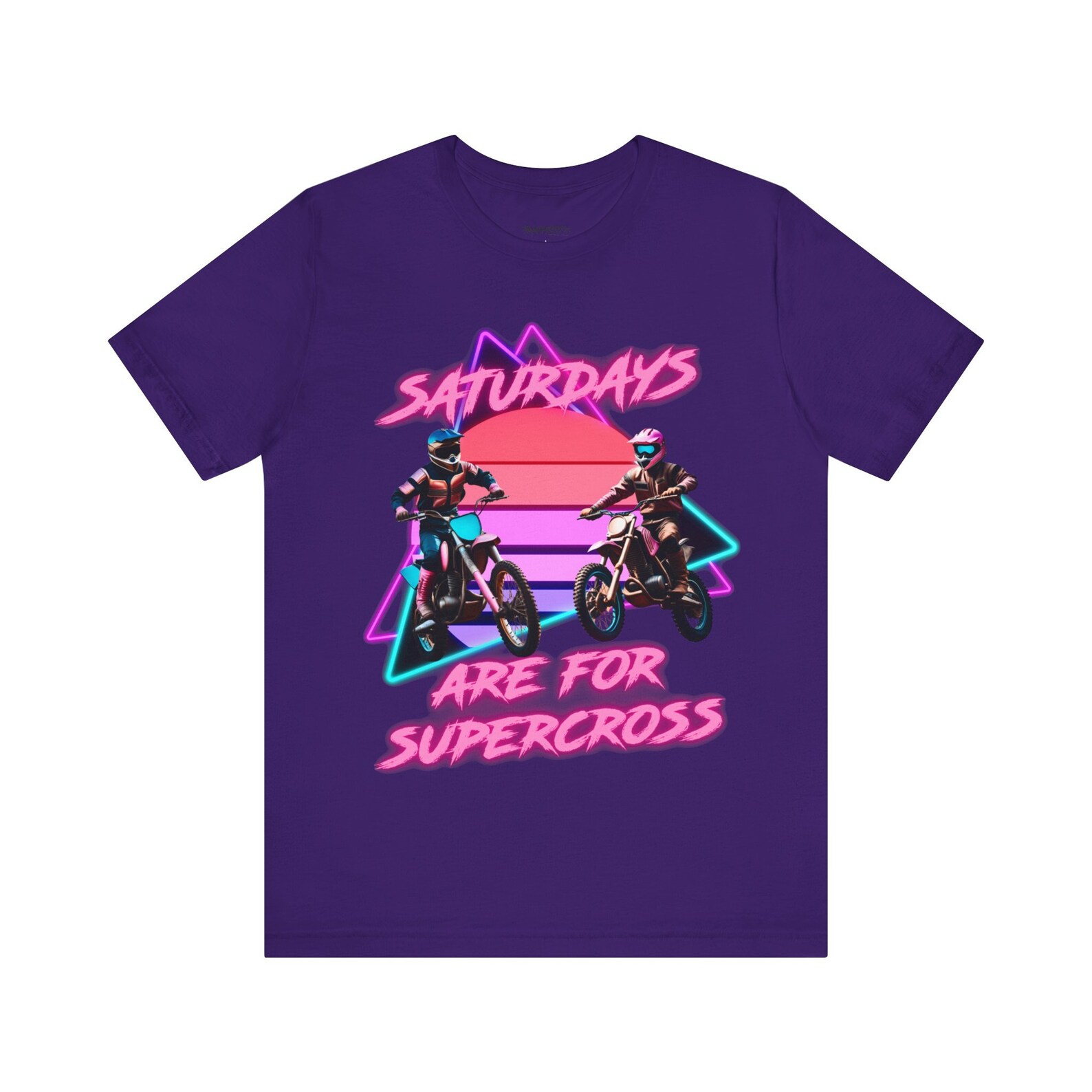 Synthwave Retro Saturdays Are for Supercross Shirt, Unisex Jersey Short ...