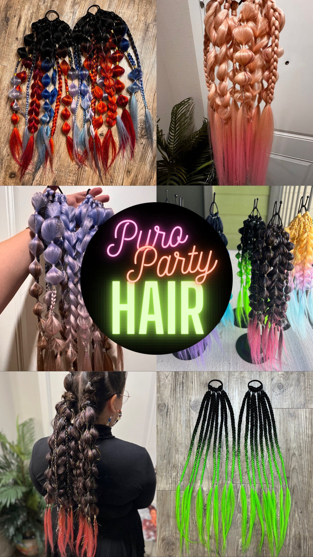 CUSTOM Tie in Rave Braid Hair Extensions - Etsy