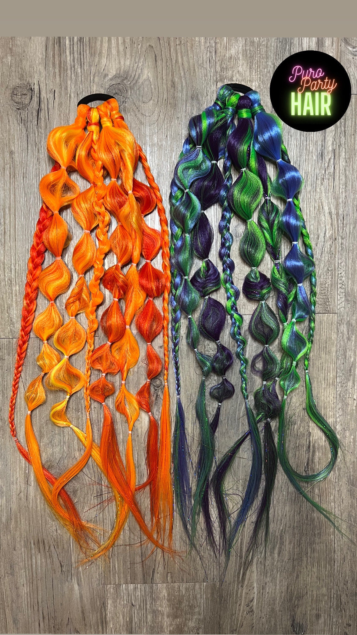 Mixed Rainbow W/tinsel Rave Braid Hair Extensions - Etsy