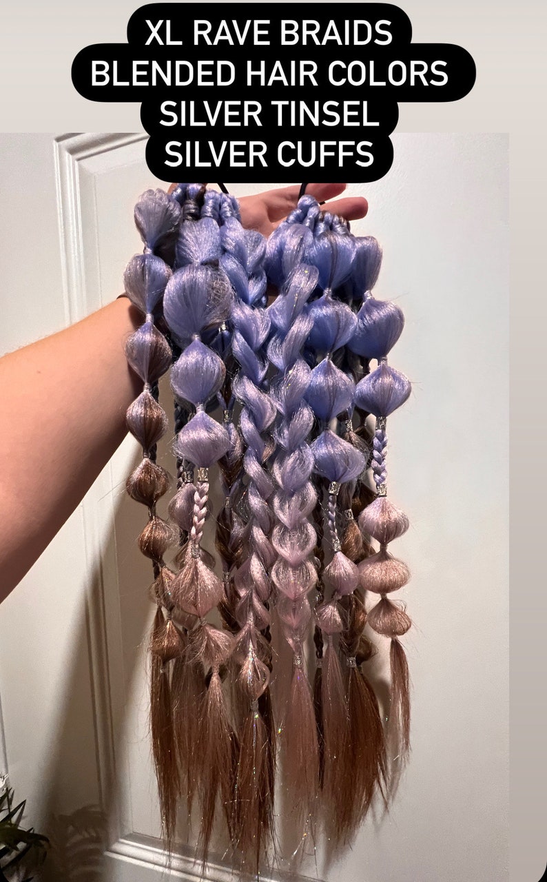 CUSTOM Tie in Rave Braid Hair Extensions - Etsy