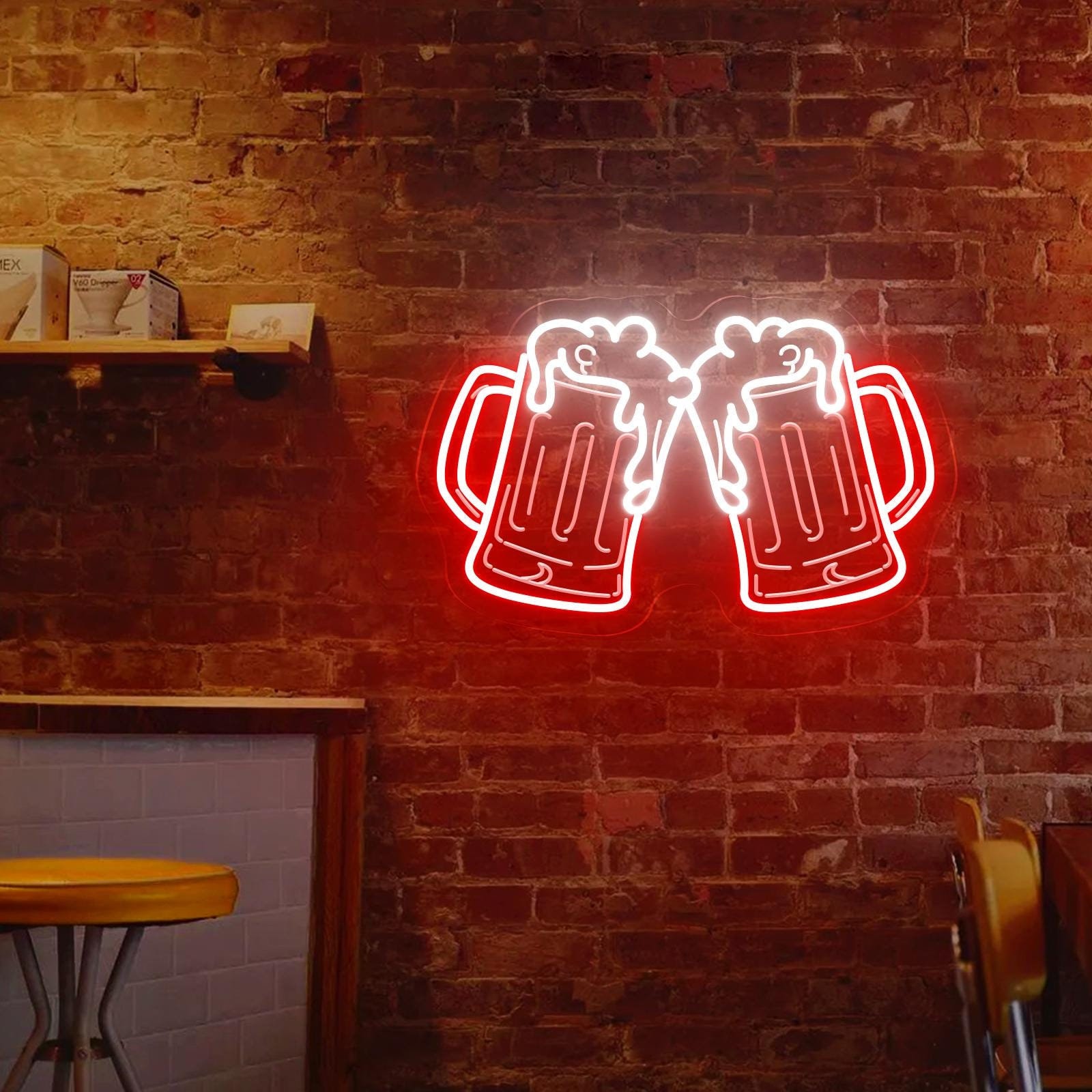 Custom Beer Glasses Neon Sign: Home Bar Decor - Etsy