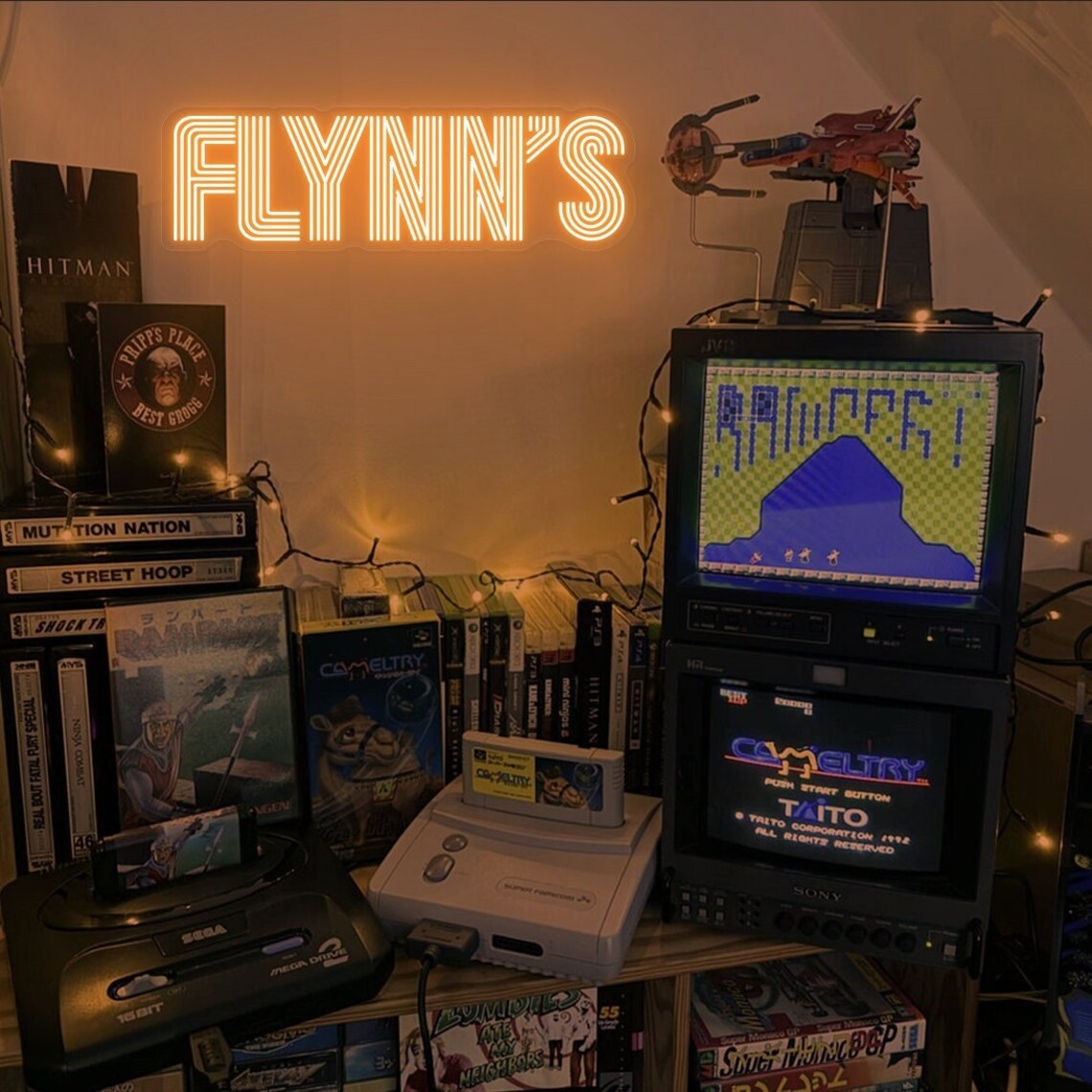 Flynn's Arcade LED Neon Sign, Game Room Neon Sign, Gift for Gamer, Custom LED Neon Sign, Man ...
