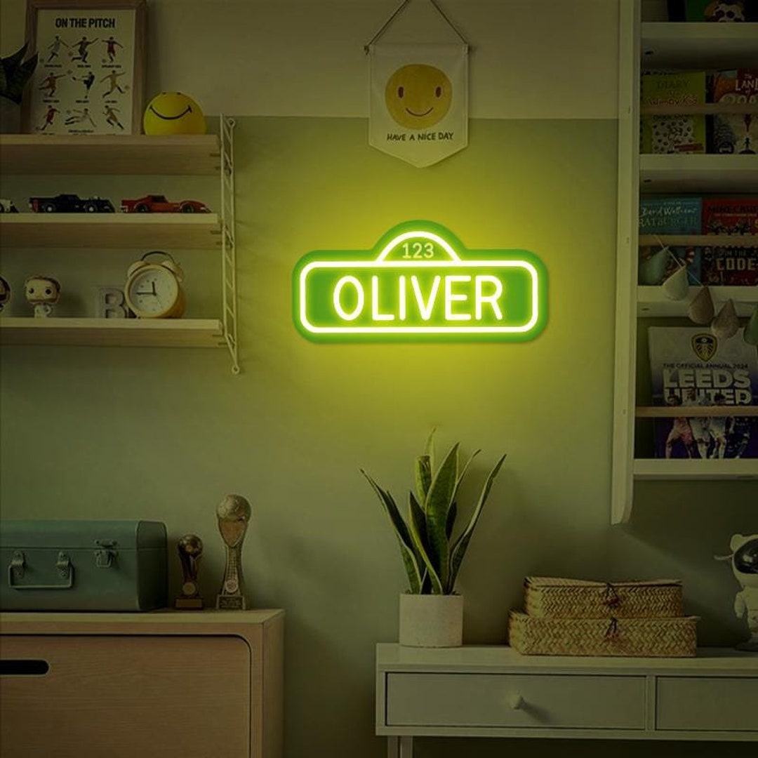 Custom Kids Name Street Neon Sign| Kids Room Sign| Nursery Room Sign ...