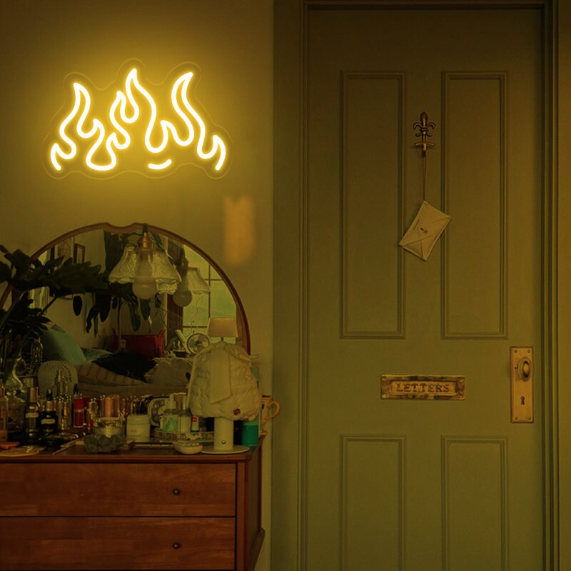 Fire Neon Sign, LED Neon Sign, Fire Neon Light, Hot Neon Sign ...
