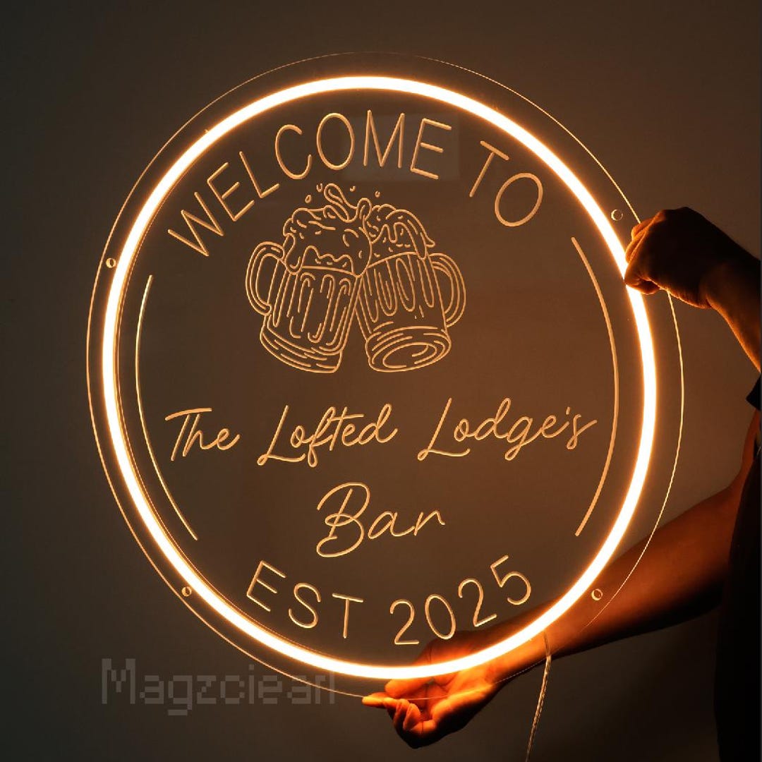 Personalized Bar Neon Sign: Custom Home Bar Decor, Man Cave Light - Etsy