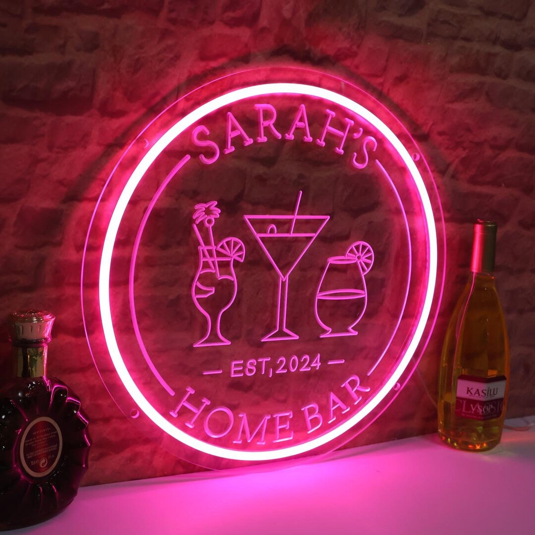 4 Style Options! Personalized Bar Neon Sign, Open Bar Neon Sign, Home ...