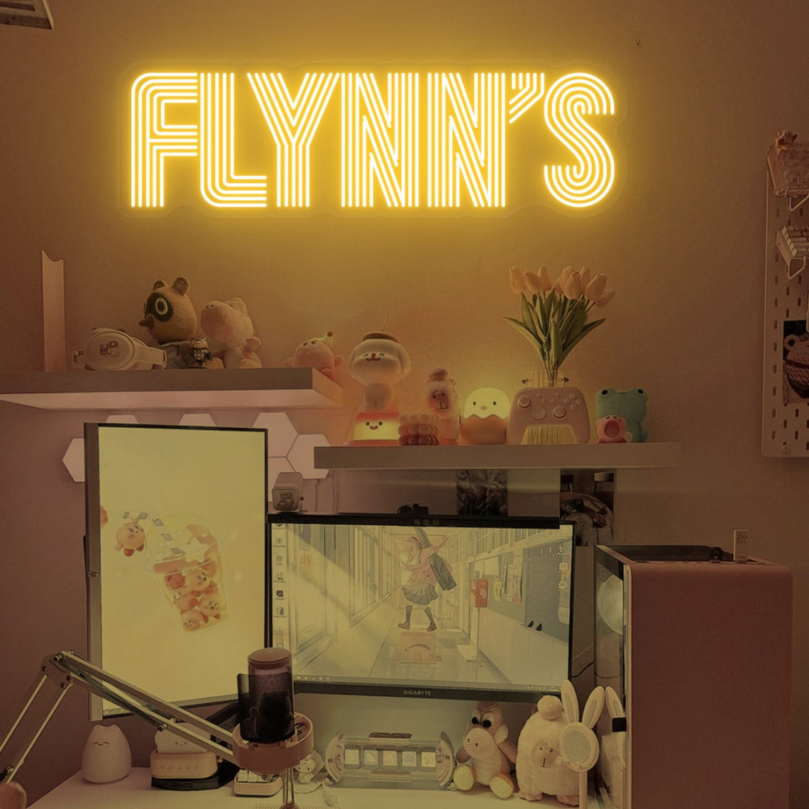 Flynn's Arcade LED Neon Sign, Game Room Neon Sign, Gift for Gamer ...