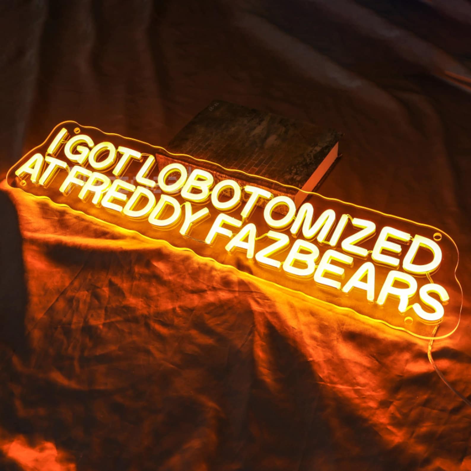 I Got Lobotomized at Freddy Fazbears Funny Sign, FNAF Inspired Neon ...