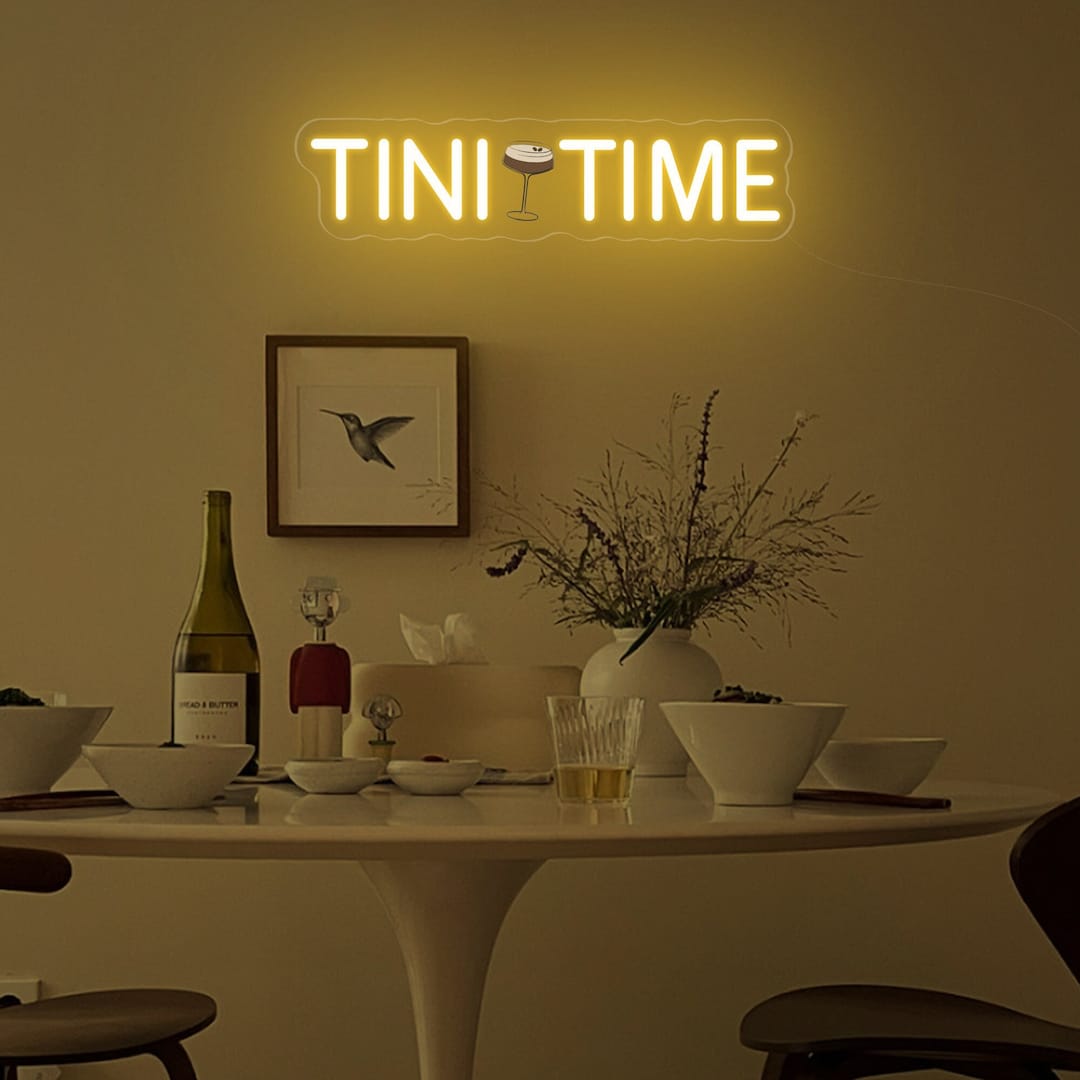 Tini Time Neon Sign: Espresso Martini Bar Decor - Etsy
