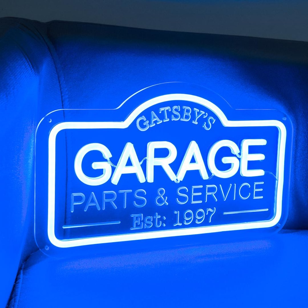 Personalized Garage Neon Sign: Custom Name LED Light - Etsy