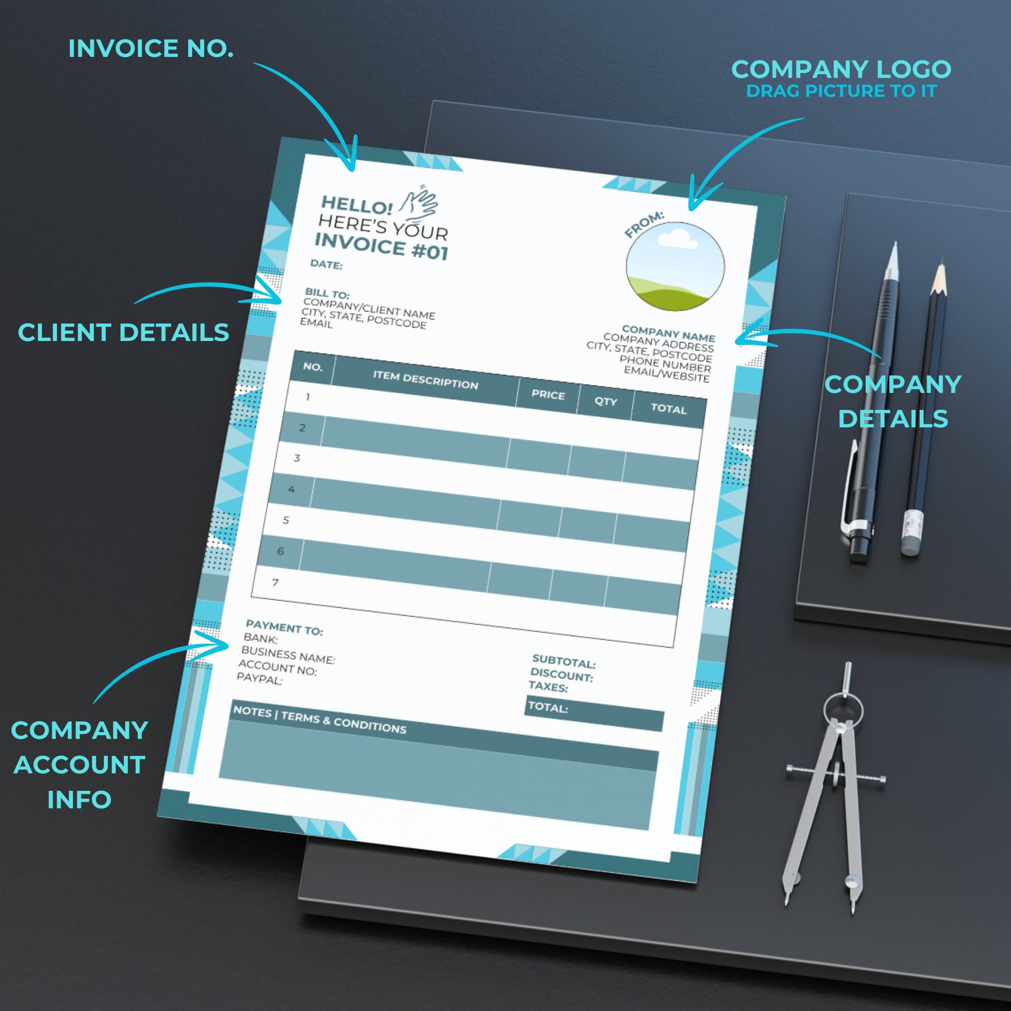 Invoice Canva Invoice Editable Template Billing Form Business Invoice ...