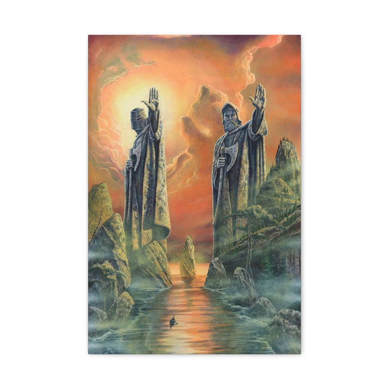The Argonath of Gondor, Colossal Statues Seen by the Fellowship of the ...