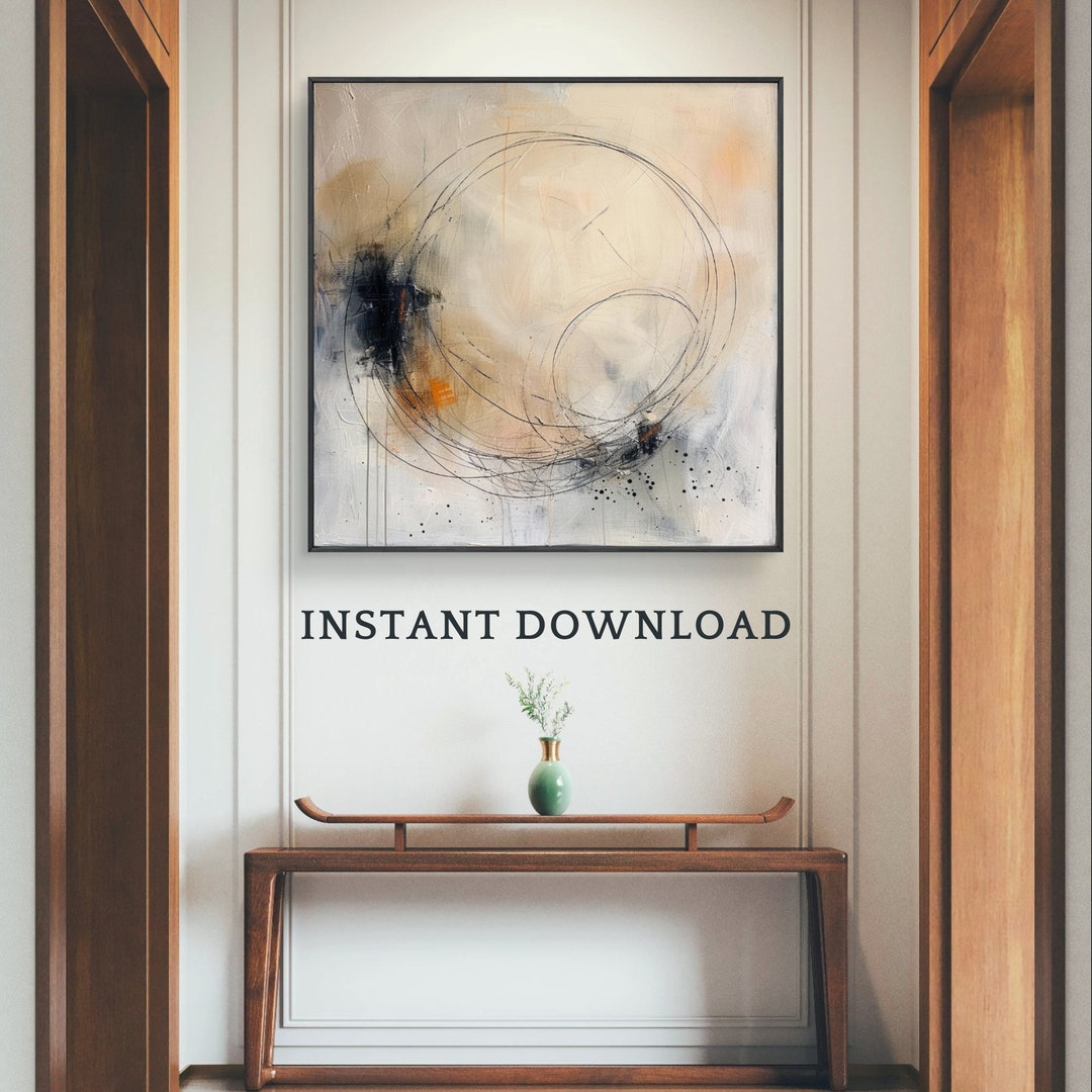 Abstract Art, Contemporary, Square Shape, Instant Download, Living Room ...