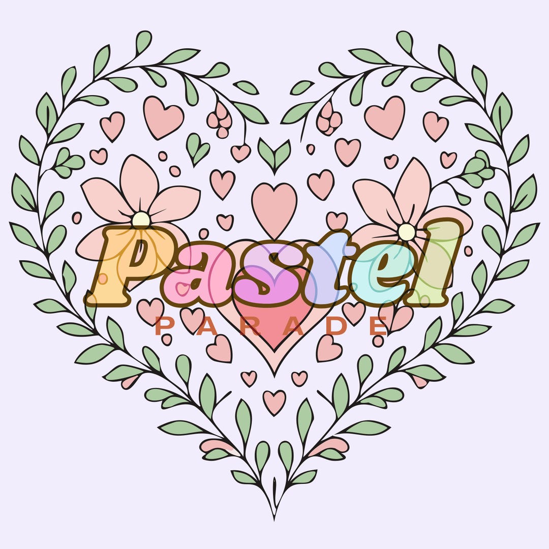 Flower Heart PNG, Cute Pattern Decor PDF, Heart Flowers Clipart, POD ...