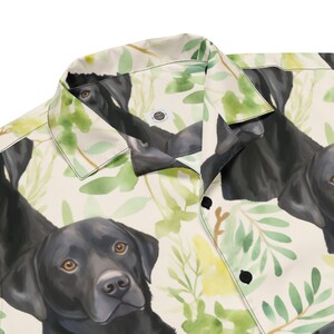 Black Lab Button up Shirt, Dog Lover Shirt With Puppy Dog, Short Sleeve ...