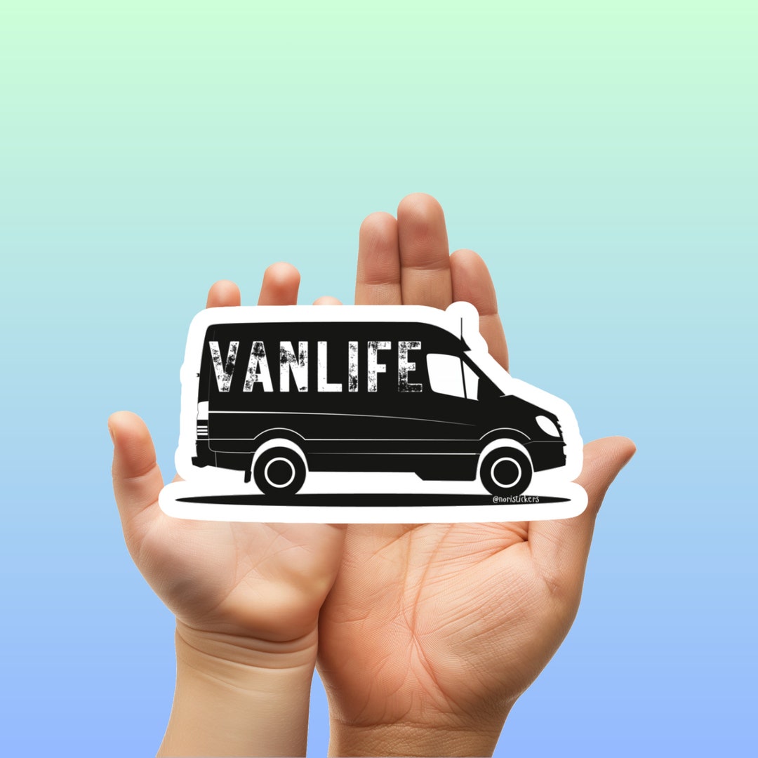 Vanlife Sticker, Black Mercedes Sprinter Van, Laptop Sticker, Outdoor ...