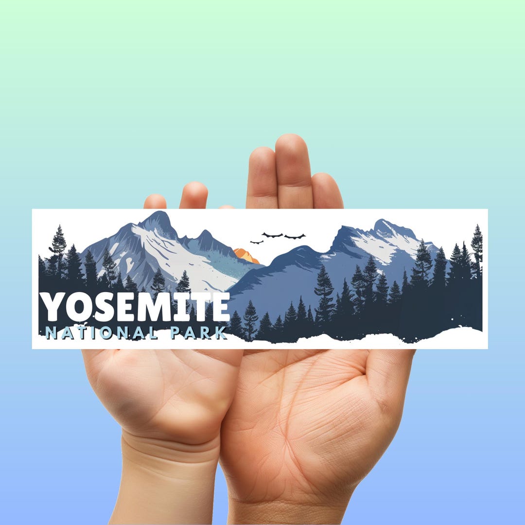 Yosemite National Park Sticker, Waterproof Gifts, Water Bottle Sticker ...