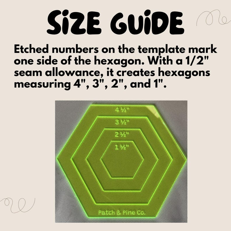 Nesting Hexagon Acrylic Templates: Quilting & Leatherwork, Set of 4 - Etsy