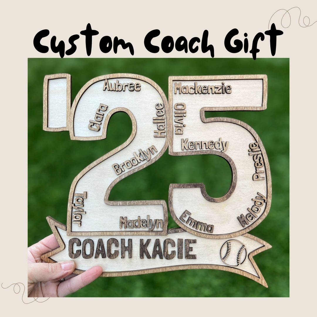 Personalized Wood Coach Gift, Custom Sports Wood Cutout, Custom Sports ...