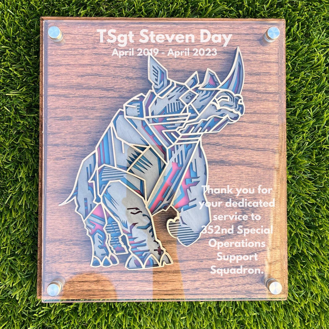 Customizable Layered Wood Military Plaque: Going Away Gift - Etsy