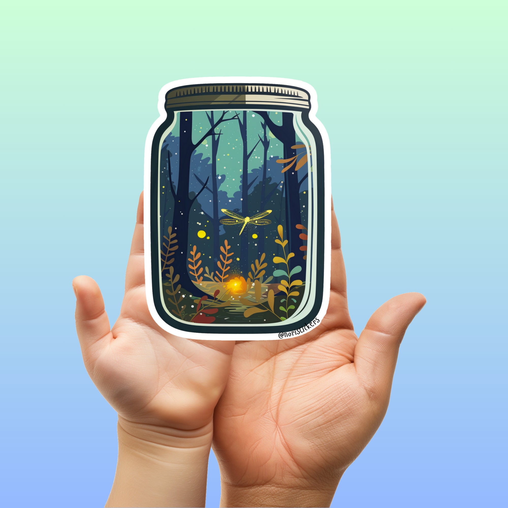 Firefly Mason Jar Sticker, Die Cut Label, Mini Sticker, Car Window ...